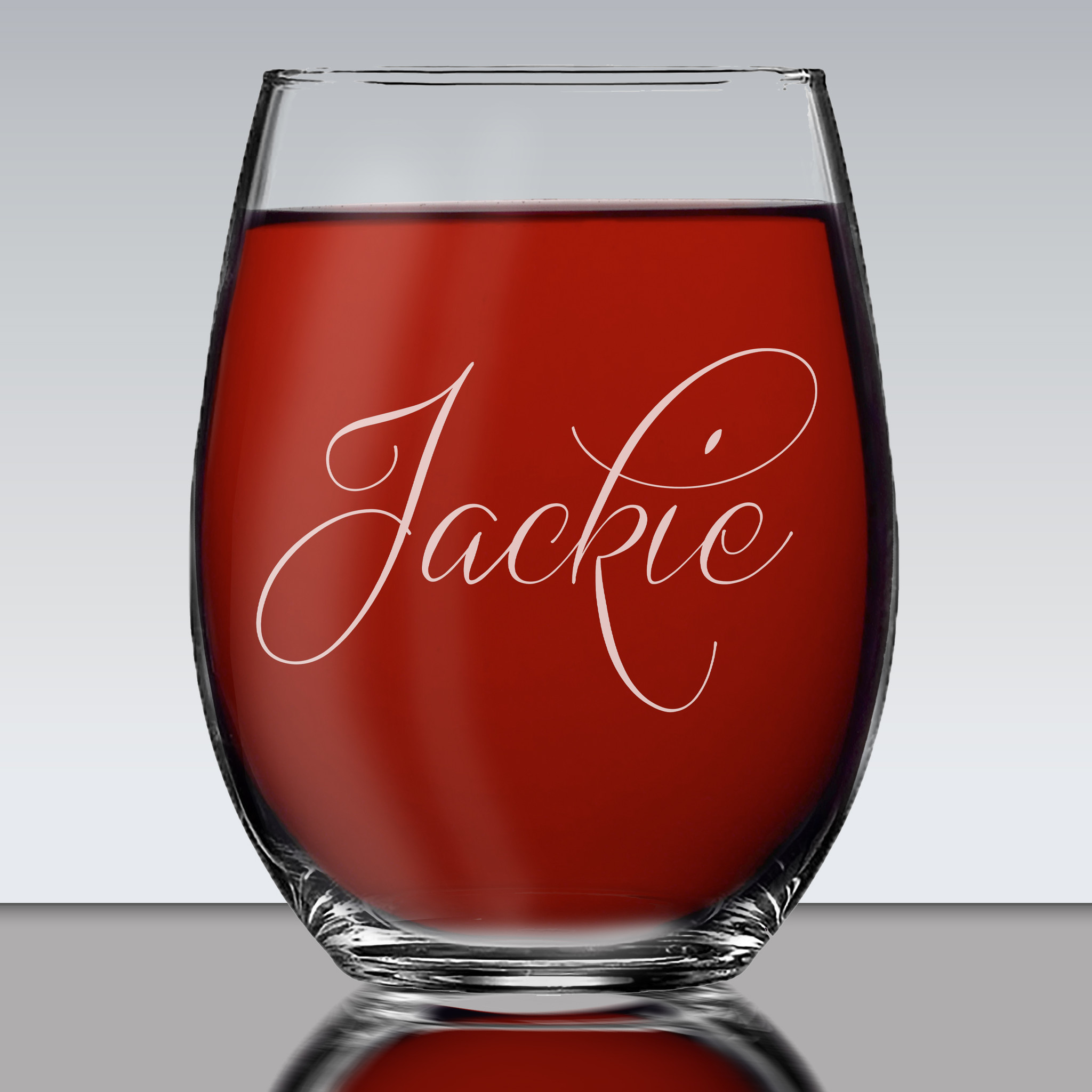 Custom Personalized 15 oz Stemless Wine Glass