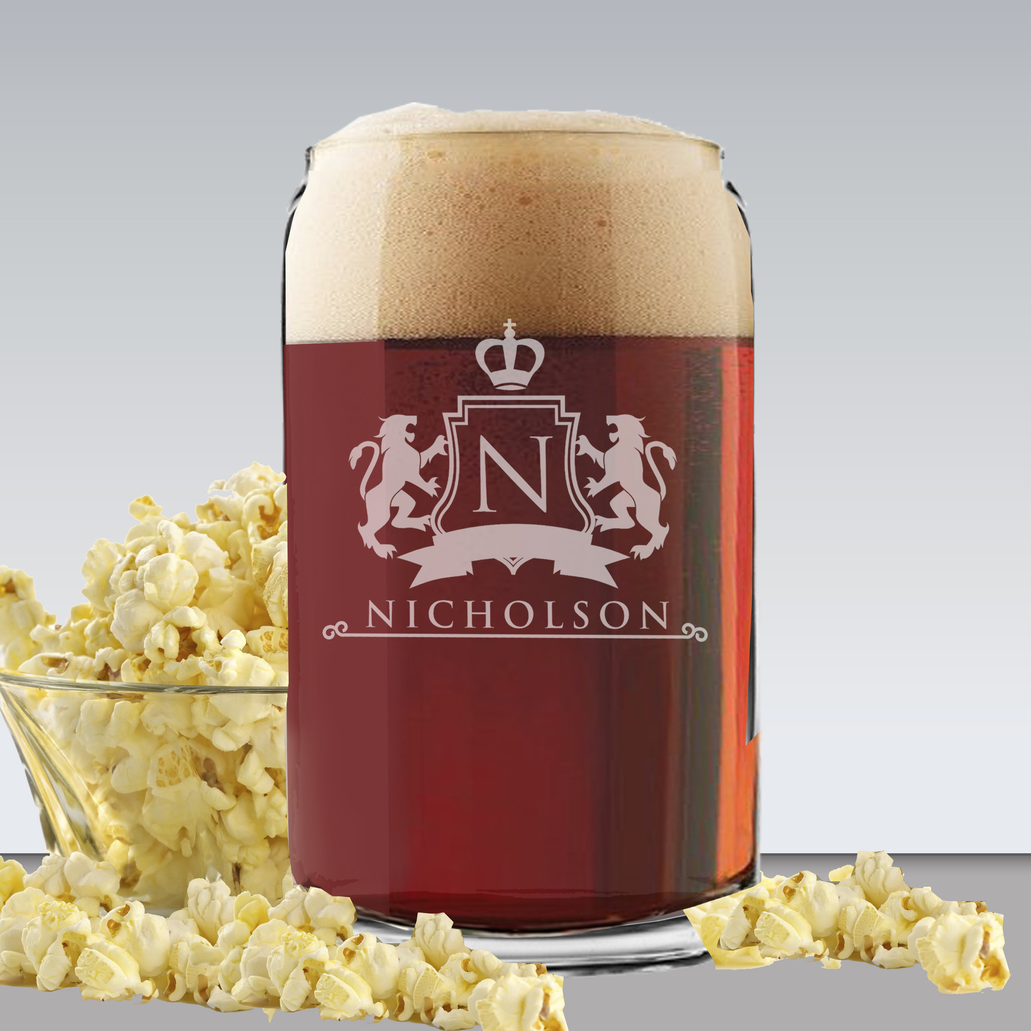 Custom Engraved Beer Can Glass