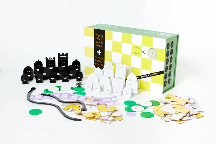 3 in 1 Game Set - Chess,Checkers,Snakes & Ladders - Trims Collective