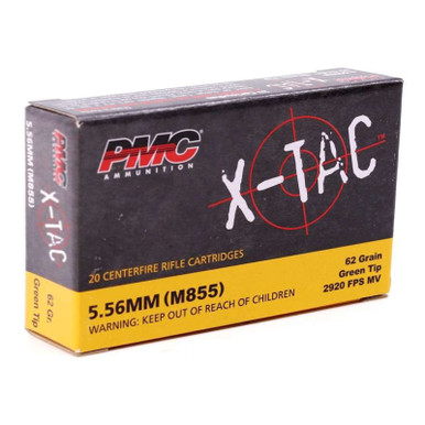 PMC X-Tac 5.56 NATO(M855) 62 Gr. Green Tip (Brass) FMJ