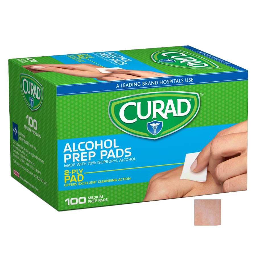 Medline CUR45585RB - Curad Alcohol Prep Pad 1.125" x 2.375", non-woven ...