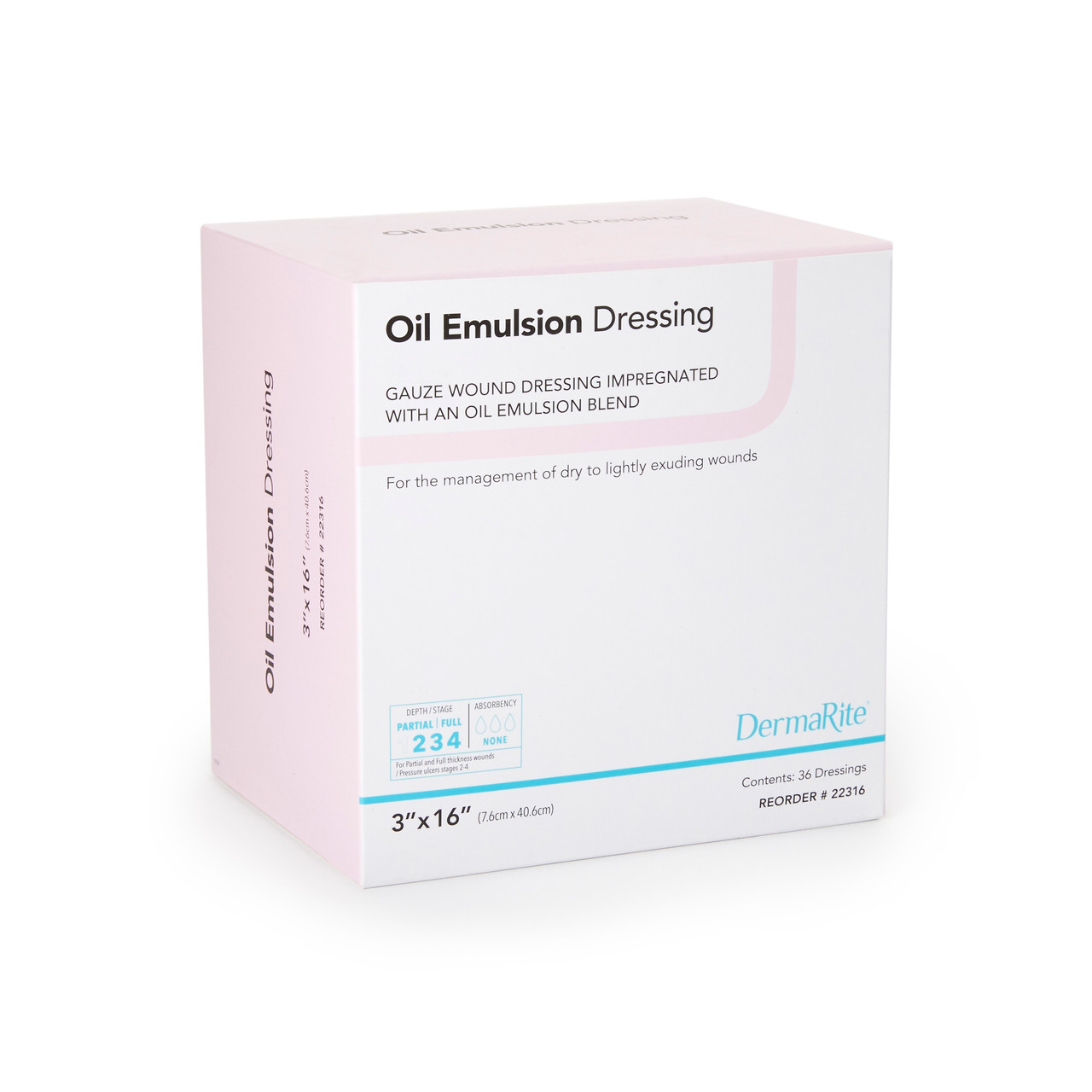 Dermarite 22316 - Oil Emulsion Wound Dressing, 3" x 16" - Medical Mega
