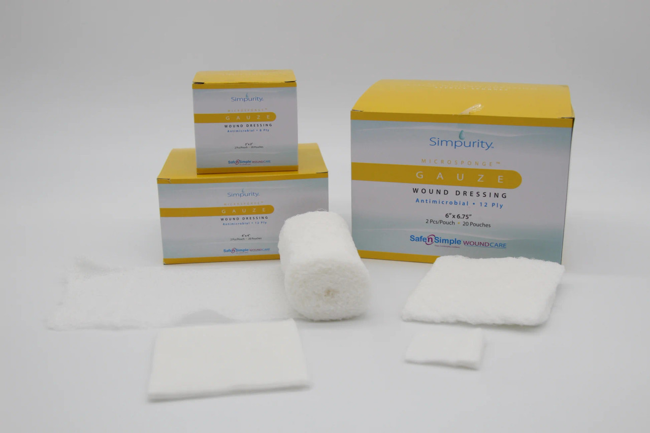 Safe N Simple SNS53304 - Simpurity Antimicrobial Gauze Sponge, 4" x 4 ...