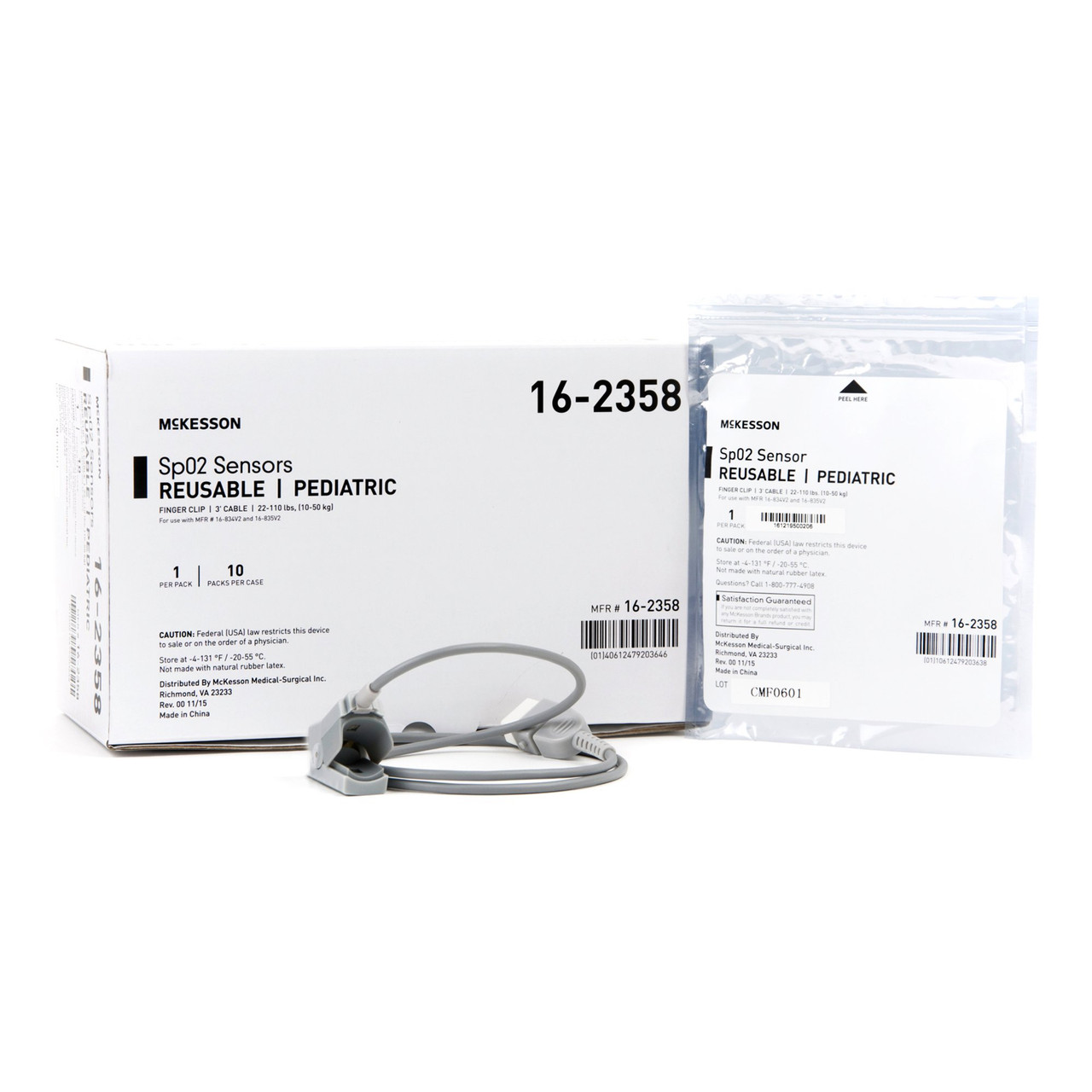 McKesson 16-2358 - SpO2 Sensor McKesson Finger Pediatric Reusable 3 ...