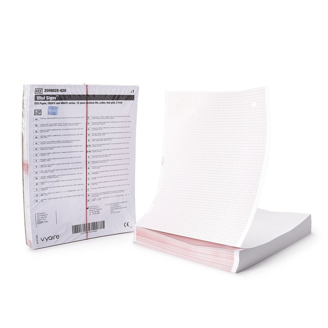 Sun Med 2009828-020 - Recording Chart Paper Vital Signs® Z-Fold Red ...