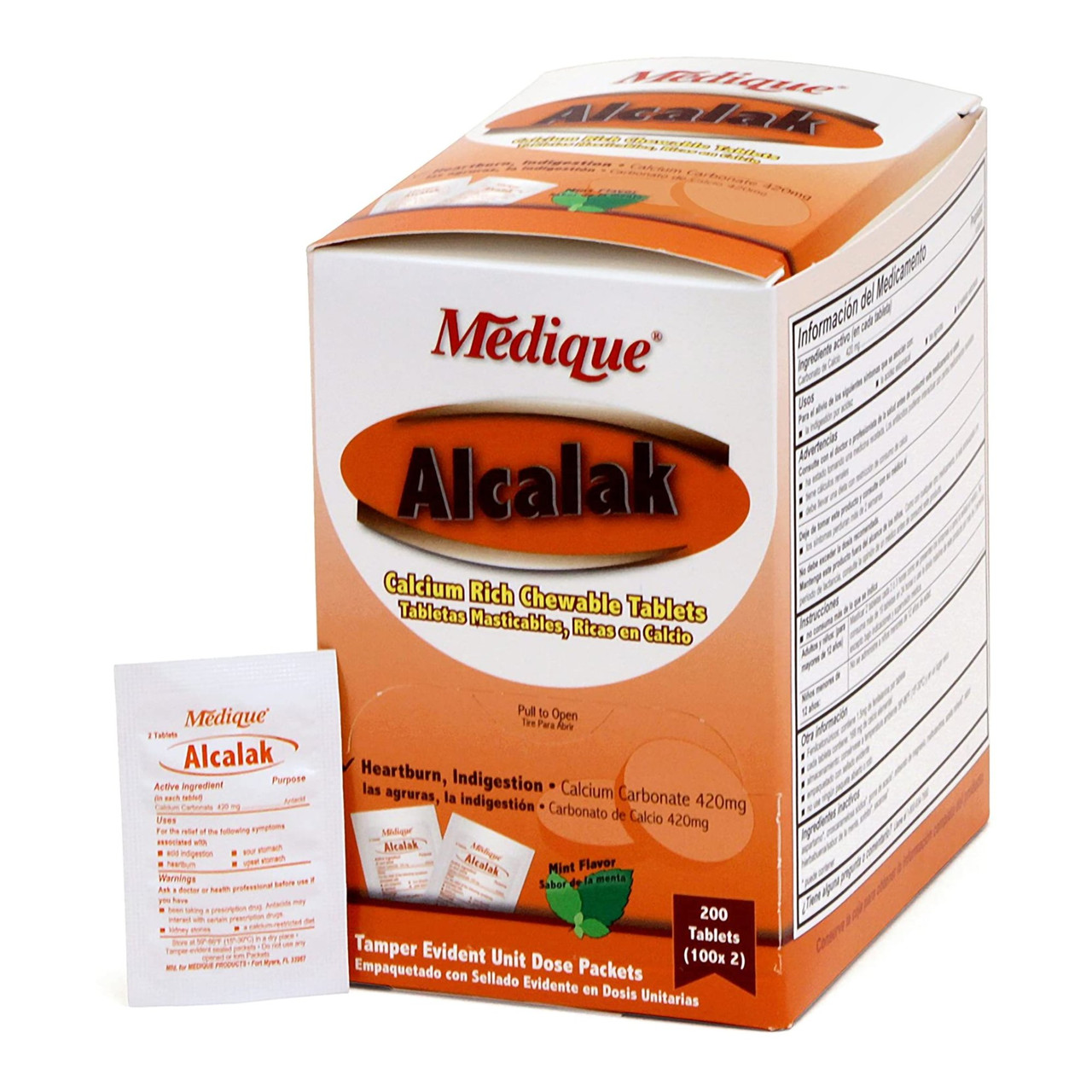 Medique Products 10147 - Antacid Alcalak 420 mg Strength Chewable ...