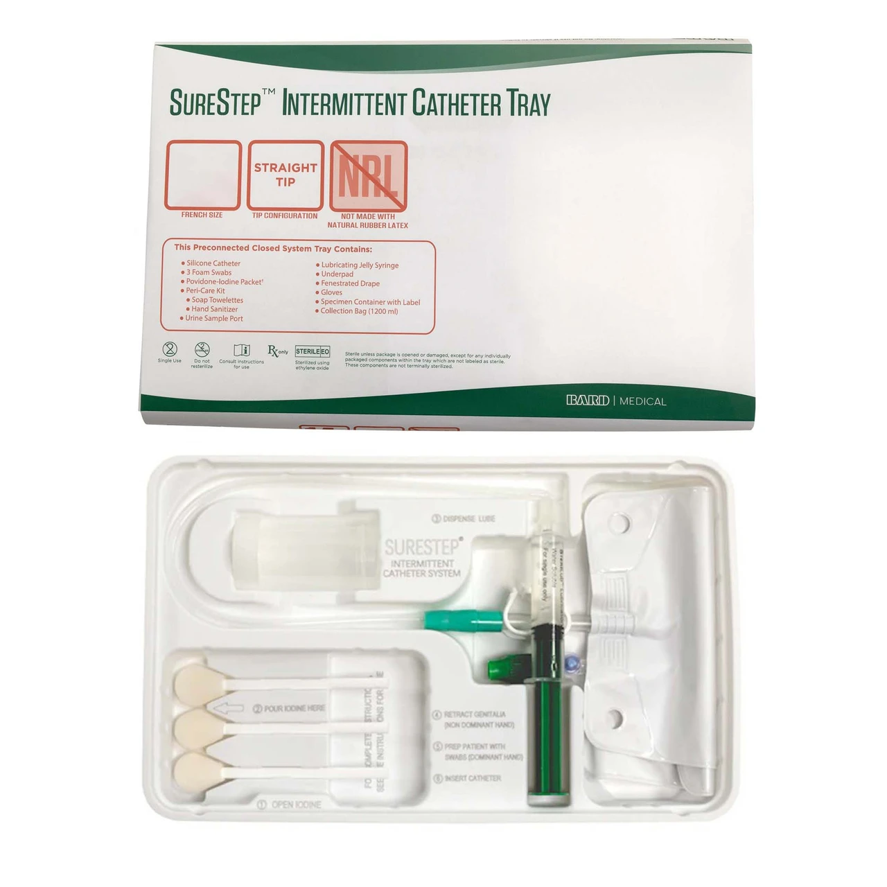 Bard INTS16 - Intermittent Catheter Tray Surestep™ Straight Tip 16 Fr ...