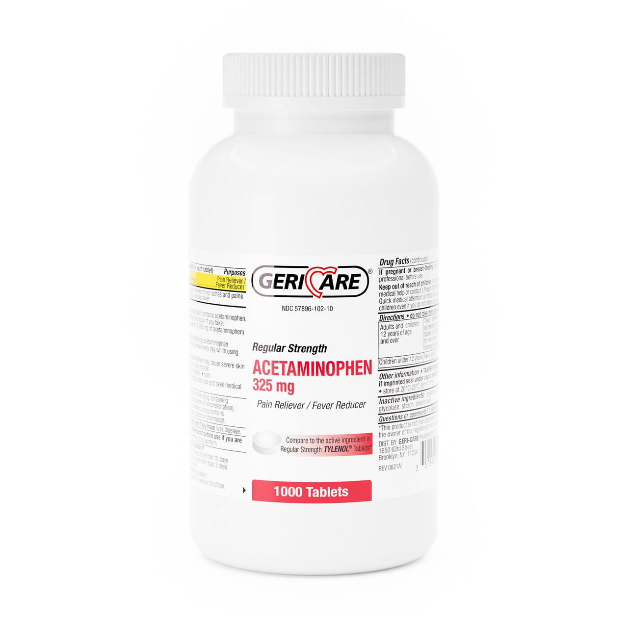 Geri-Care 101-10-GCP - Pain Relief 325 mg Strength Acetaminophen Tablet ...