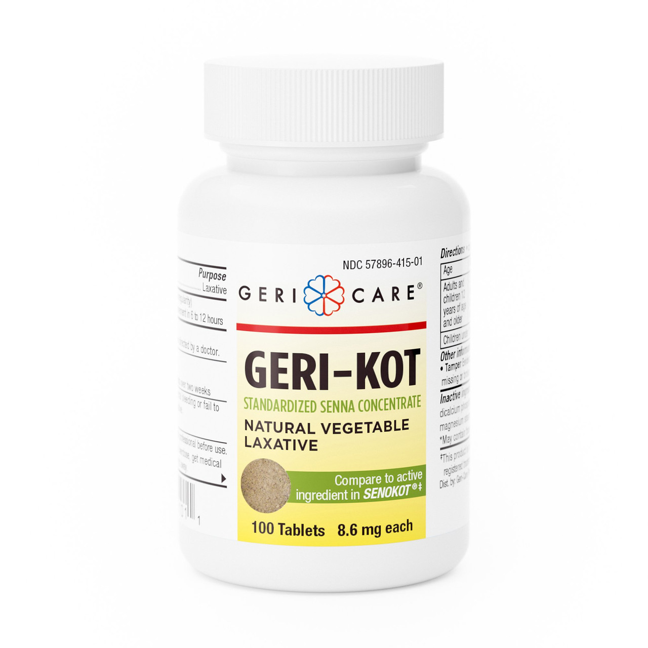 Geri-Care 451-01-GCP - Laxative Tablet 100 per Bottle 8.6 mg Strength ...