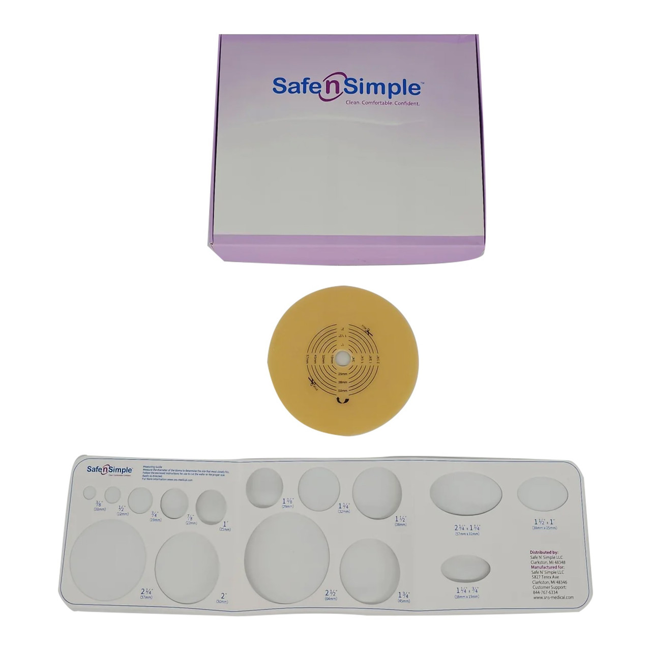 Safe N Simple SNS7815234 - Ostomy Barrier Trim to Fit, Extended Wear ...