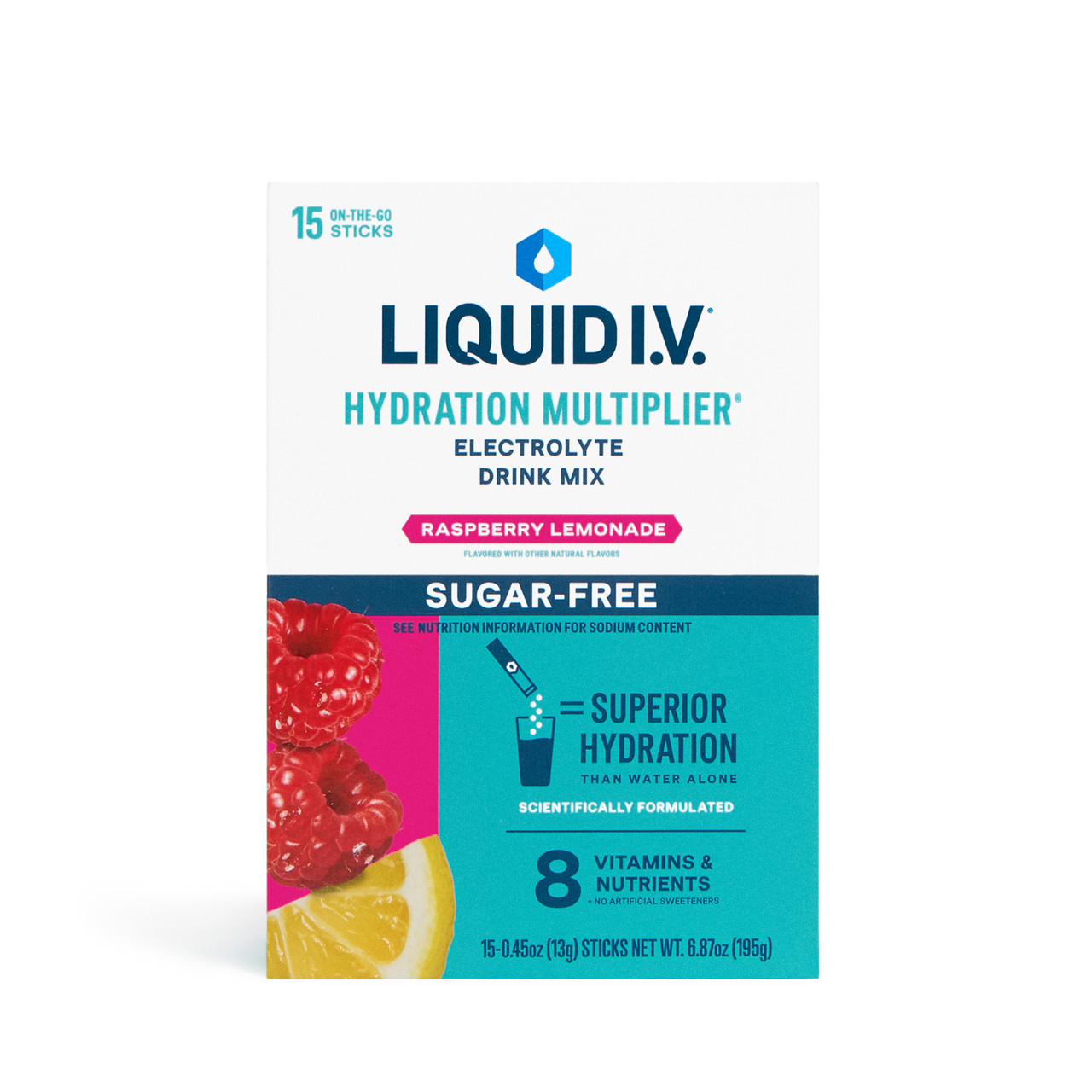 Liquid IV Electrolyte Drink Mix, Sugar Free Raspberry Lemonade, 15 ct ...