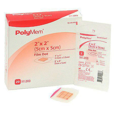 Ferris 203 - Foam Dressing PolyMem® 2 X 2 Inch Square Adhesive with ...