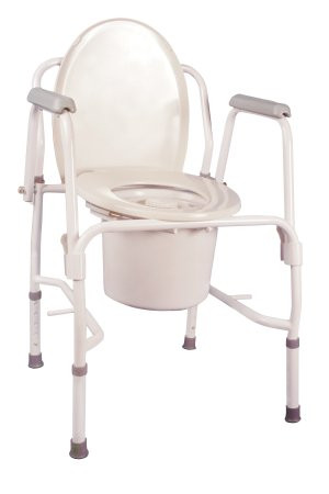 Drive Medical 11125KD-1 - Commode Chair drive™ Drop Arms Steel Frame ...