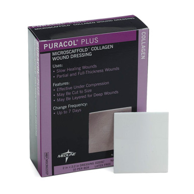 Medline MSC8722EP - Silver Collagen Dressing Puracol® Plus AG+ 2 X 2 ...