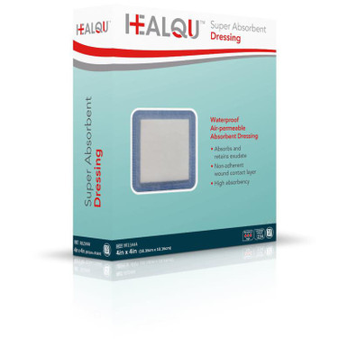 Healqu 9023444 - Healqu Super Absorbent Adhesive Dressing 4x4 - Medical ...