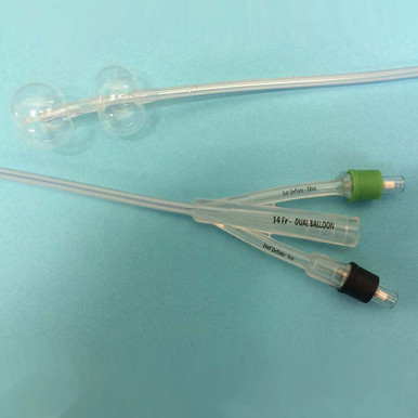 Poiesis Medical D-10014 - Duette 100% Silicone Dual-Balloon 2-Way Foley ...