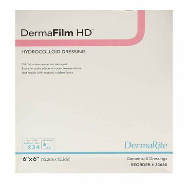 Dermarite 33660 - DermaFilm Hydrocolloid High Density Wound Dressing, 6 ...