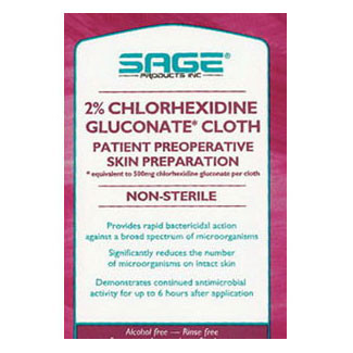 Sage 9707 - Skin Prep Wipe Sage® 6 per Pack Soft Pack 2% Strength CHG ...