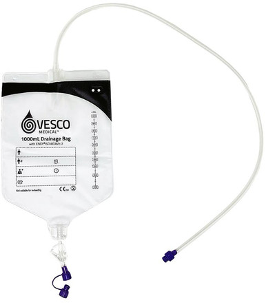 Vesco Medical VED-012EO - 1000mL ENFit Compatible Drainage Bag, with 60 ...