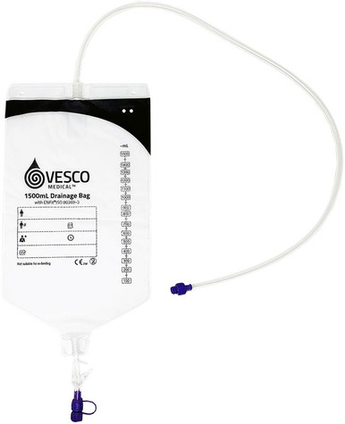 Vesco Medical VED-015EO - 1500mL ENFit Compatible Drainage Bag, with 30 ...