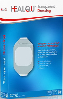 Healqu 9020905 - HEALQU Transparent Dressing 4 x 4 3/4 - Medical Mega