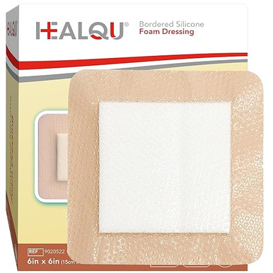 Healqu 9020566 - HEALQU Bordered Silicone Foam Dressing (6 x 6 ...