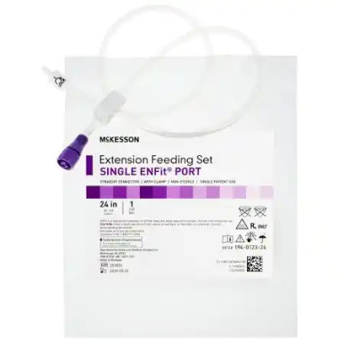 Vesco Medical VED-1005 - 24" Universal ENFit Extension Set, Single Port ...
