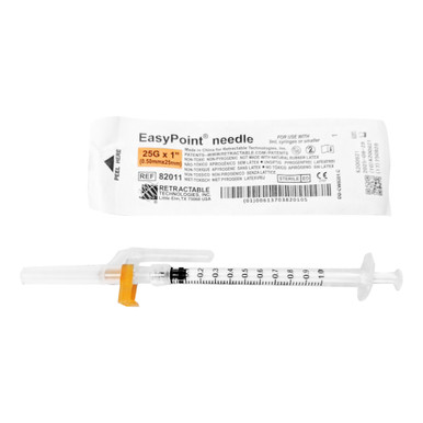 Retractable Technologies 82011 - Safety Hypodermic Needle EasyPoint® 1 ...
