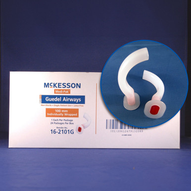 McKesson 16-251G - Guedel Oropharyngeal Airway McKesson Blue 50 mm Length Size 5 NonSterile ...