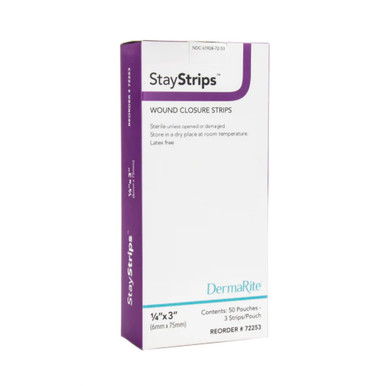 Dermarite 72253 - Skin Closure Strip StayStrips® 1/4 X 3 Inch Nonwoven ...
