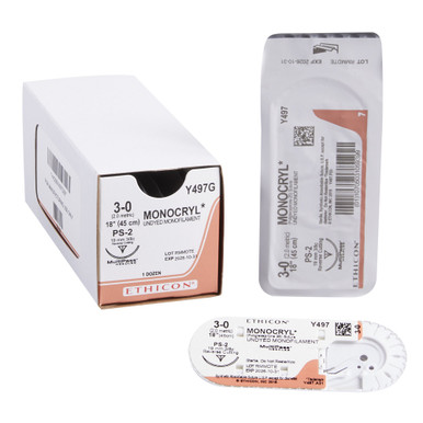 J & J Healthcare Systems Y497G - Absorbable Suture with Needle Monocryl ...