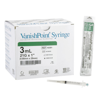 Retractable Technologies 10351 - Safety Hypodermic Syringe with Needle ...