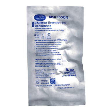 McKesson MS409 - IV Extension Set McKesson Macro Bore 6 Inch Tubing ...