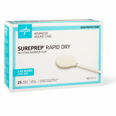 Medline SurePrep Rapid Dry No-Sting Barrier Film, 3 mL Wand - Medical Mega
