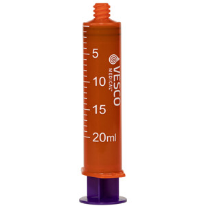 Vesco ENFit Tip Syringe, Amber, Non-Sterile, 20 mL - Medical Mega