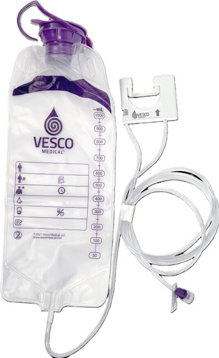 1000mL Bag Q Pump Feed Set with ENFit Connector - PVC - Medical Mega