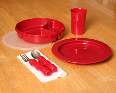 Ableware Maddak Redware Tableware, Deluxe Set - Medical Mega