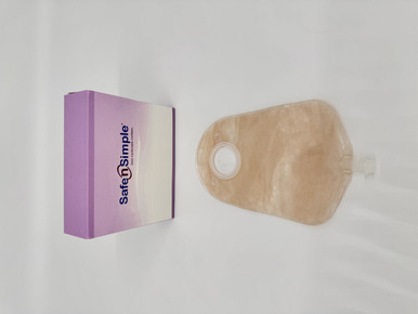 9" Urostomy 2-Piece Pouch, Transparent, 45mm, 1-3/4" Flange, With Cap ...