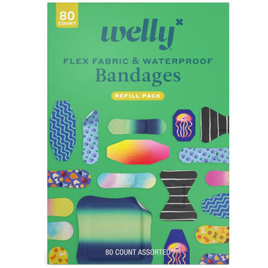Welly Bravery Bandages Family Pack Carton, Assorted, 80 ct - Medical Mega