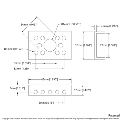 1143 Series Mini Low-Side U-Channel (1 Hole, 48mm Length) - goBILDA®