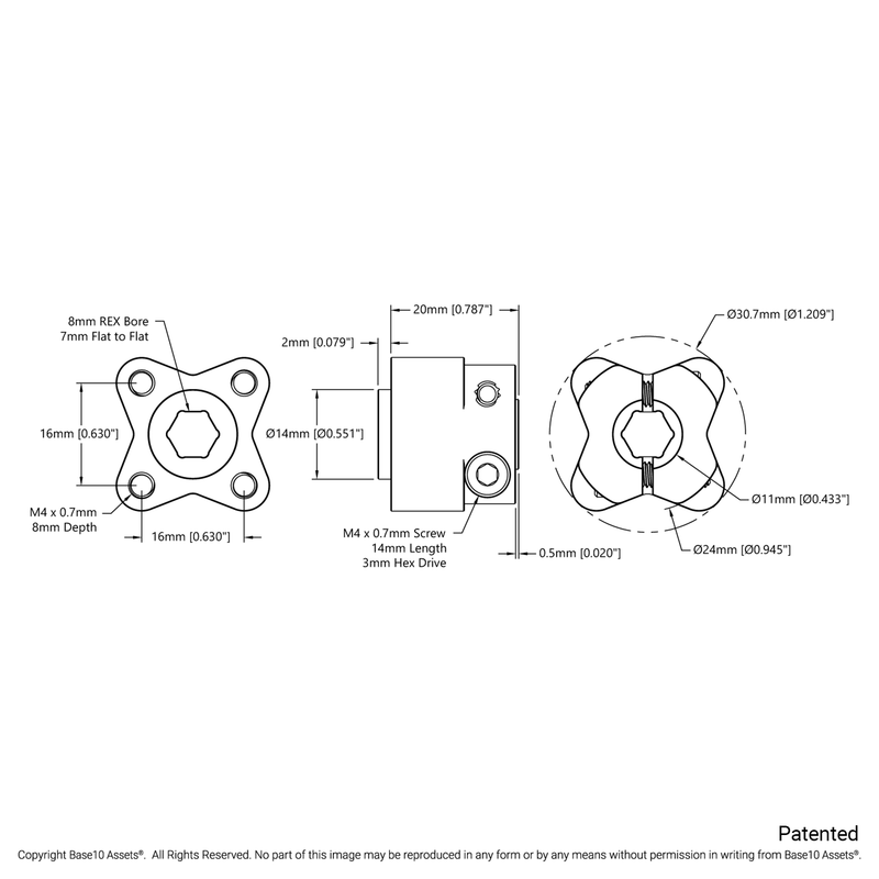 1310 Series Hyper Hub 8mm Rex™ Bore Gobilda®