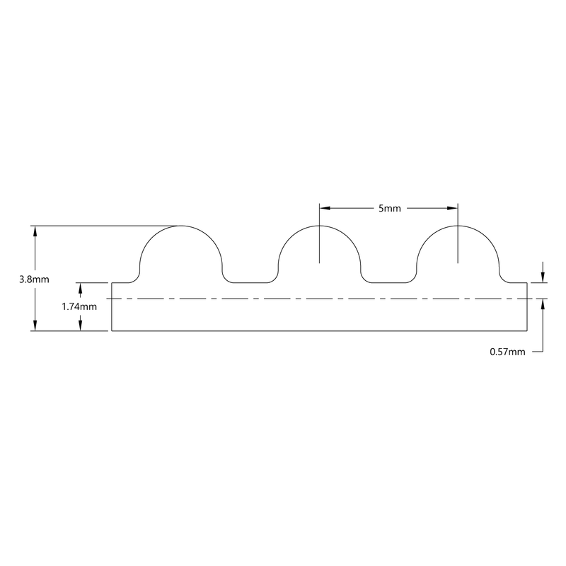 5mm Pitch HTD Timing Belt (9mm Width, 425mm Pitch Length, 85 Tooth ...