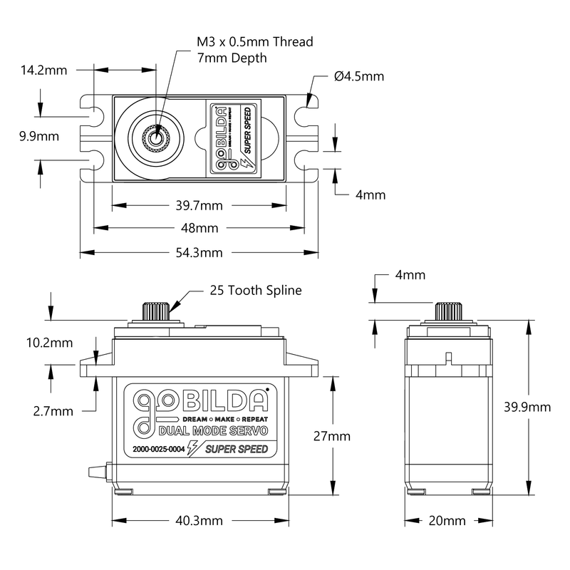 2000 Series Dual Mode Servo 25 4 Super Speed Gobilda®