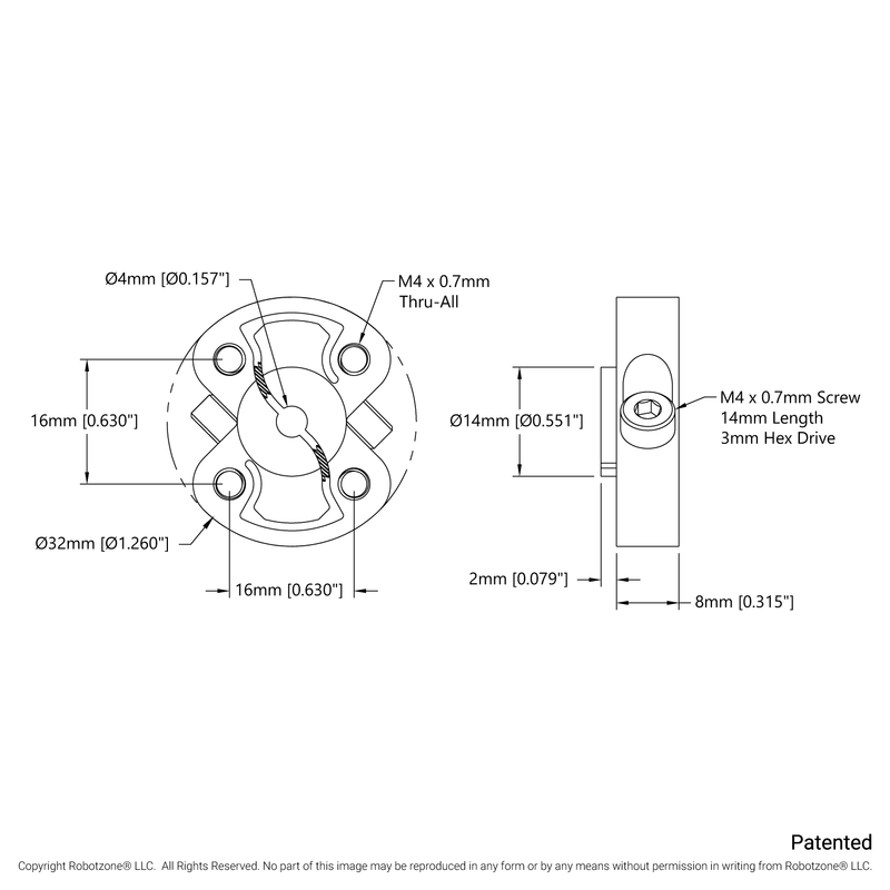 1309 Series Sonic Hub 4mm Bore Gobilda®