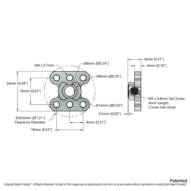 1314 Series Steel Set-Screw Hub (6mm Bore) - goBILDA®