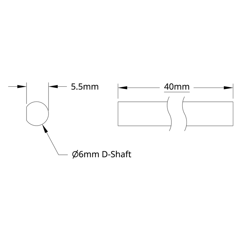 6mm D-Shaft (Stainless Steel, 40mm Length) - goBILDA®