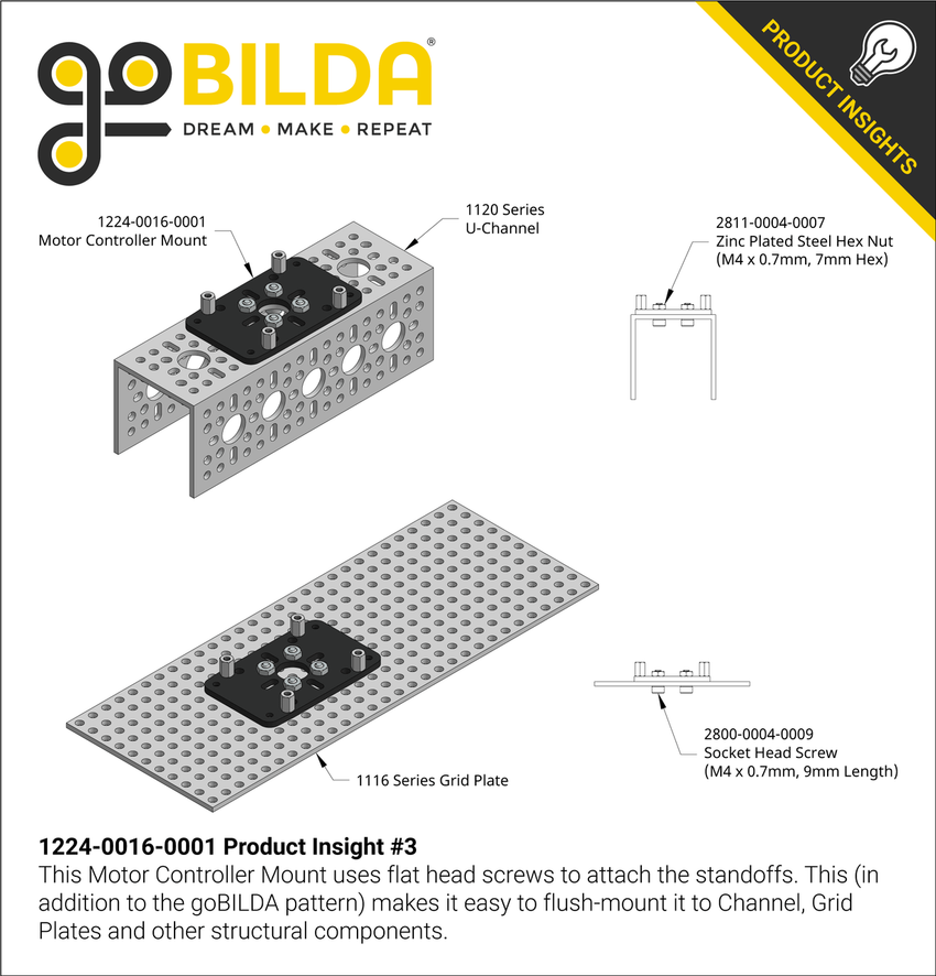 Motor Controller Mount for Basic Micro RoboClaw 2x7A - goBILDA®