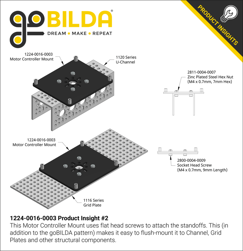 Motor Controller Mount for Basic Micro RoboClaw 2x60A - goBILDA®