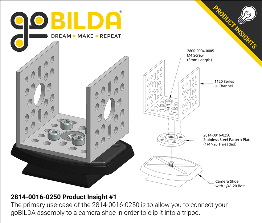1/4"-20 to goBILDA Pattern Mount - goBILDA®