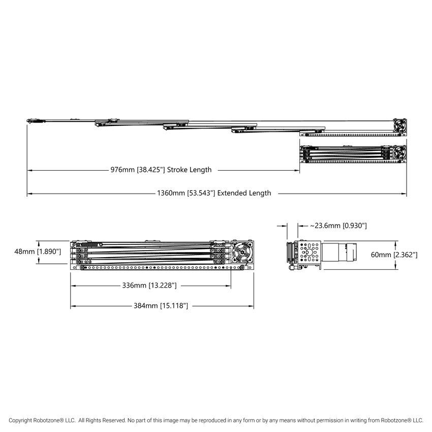 4 Stage Viper-Slide Kit (Cable Driven, 336mm Slides) - goBILDA®
